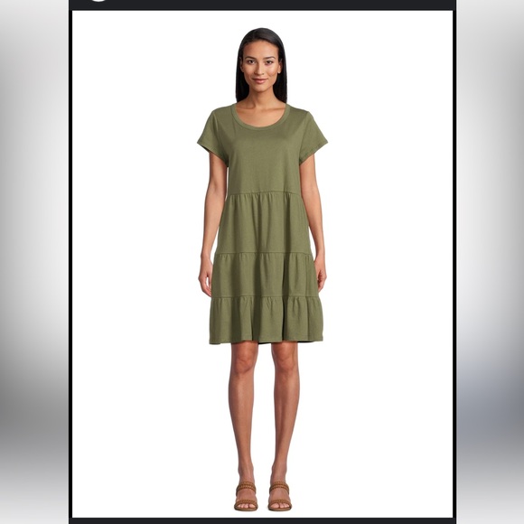 Time and Tru | Dresses | Nwt Time Tru Womens Cotton Knit Tiered Dress ...